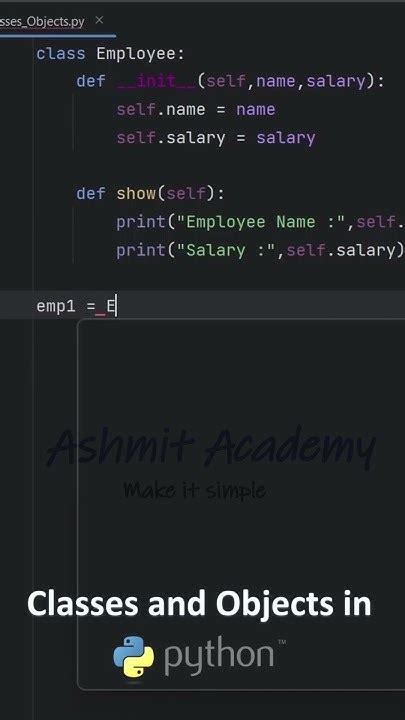 Python Oop Tutorial Employee Class Example Python Pythonoop