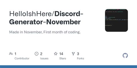 Github Helloishherediscord Generator November Made In November