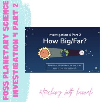 FOSS Planetary Science Investigation Part Slides By Hannah Cosgrove
