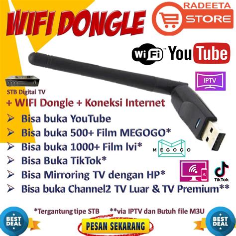 Wifi Dongle Untuk Set Top Box Tv Digital Dvb T2 Laptop Dan Pc Speed 150mbps Chipset Mt7601