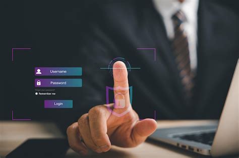 Premium Photo Futuristic Biometric Fingerprint Scanning Technology