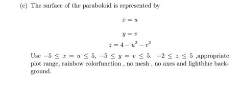 Solved 6 Do The Following Tasks Using Mathematica