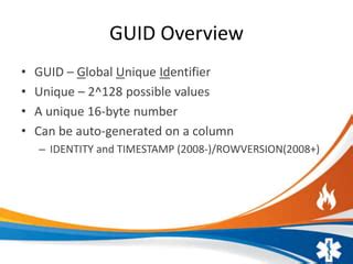 Sql Server Guids Globally Unique Identifiers Ppt