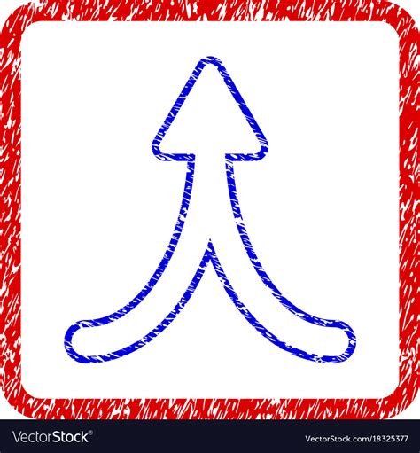 Merge Arrow Up Grunge Framed Icon Royalty Free Vector Image