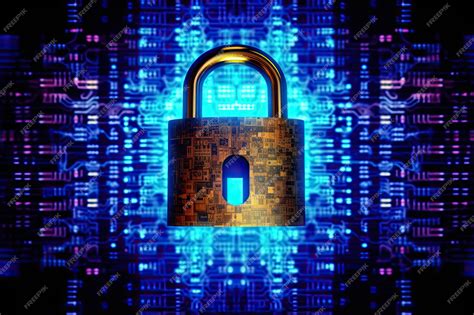 premium ai image padlock on digital binary code background cyber