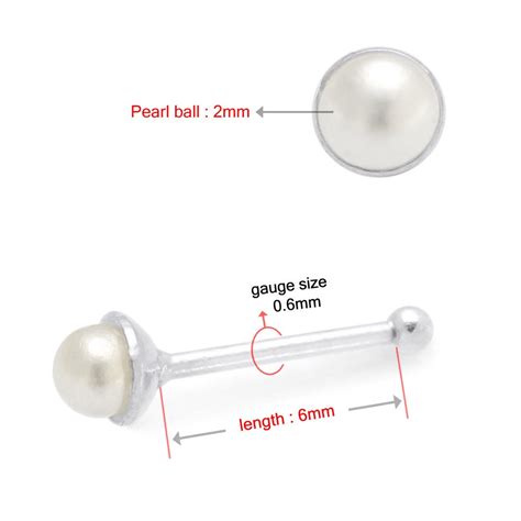 Simple Pearl Nose Stud Nose Bone L Shaped Nose Stud Etsy