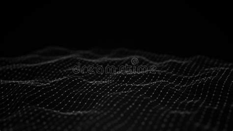Abstract Flowing Smooth Surface Fractal Waves Background Grid Mesh Of