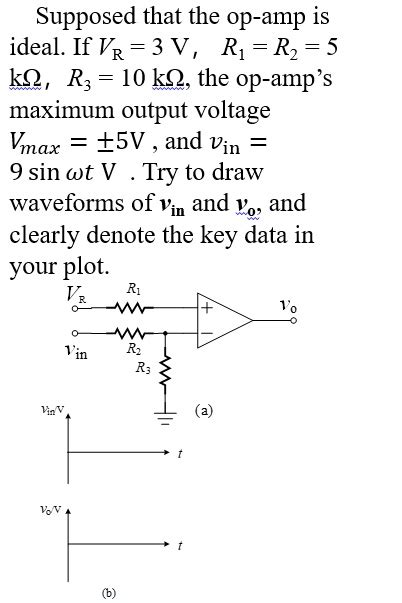Solved Suppose That The Op Amp Is Ideal If Vr 3v R 5 KÎ© R2