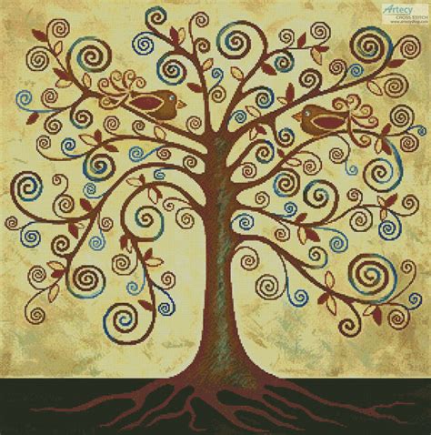 Artecy Cross Stitch Abstract Tree Of Life Cross Stitch Pattern To Print Online