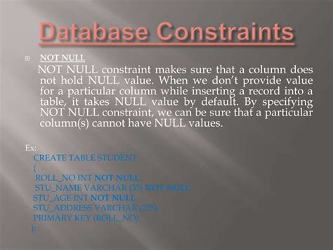 Database Constraints Pptx