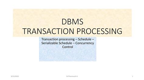 Dbmstransaction Processing Schedule Serializable Schedule