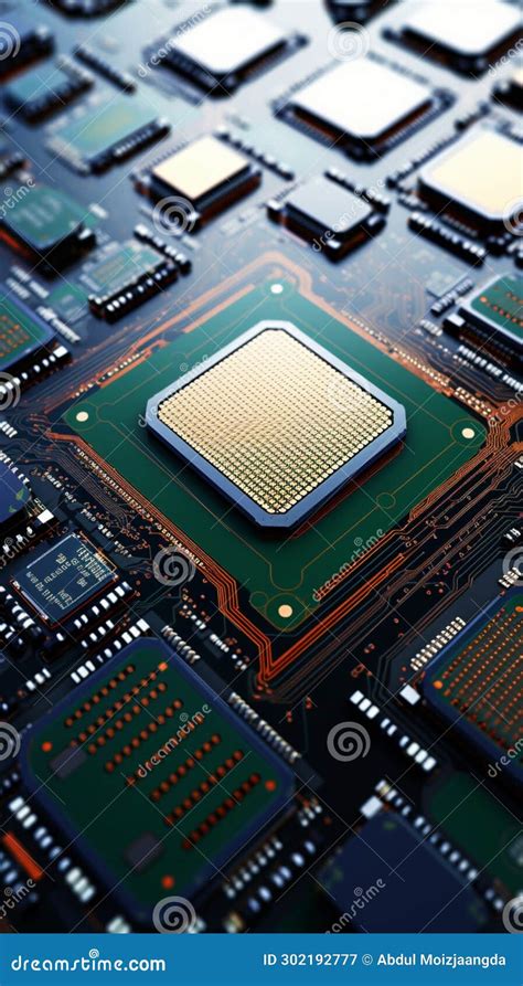 Cpu Assembly Array Of Central Processor Units On Isolated Backdrop
