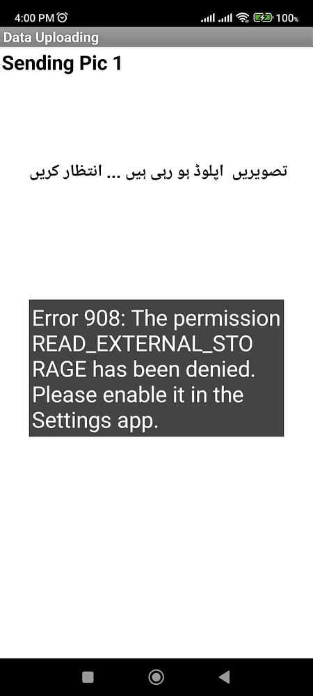 Error 908 The Permission Readexternalstorage Denied Mit App