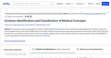Ulisboa Identification And Classification Of Medical Concepts