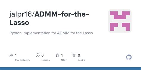 Github Jalpr16admm For The Lasso Python Implementation For Admm For The Lasso
