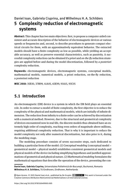 Pdf 5 Complexity Reduction Of Electromagnetic Systems