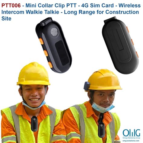 Ptt006 Mini Collar Clip Ptt 4g Sim Card Wireless Intercom Walkie
