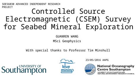 Pptx Controlled Source Electromagnetic Survey For Seabed Mineral Exploration Dokumentips