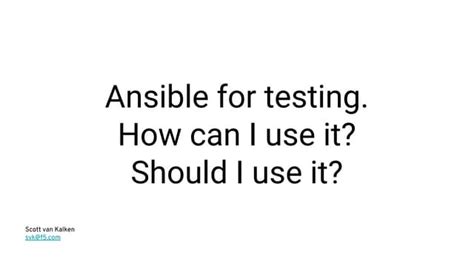 ansible testing ppt