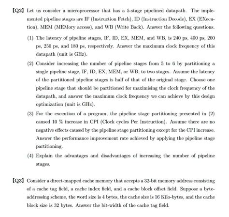 Q2 Let Us Consider A Microprocessor That Has A 5 Stage Pipelined