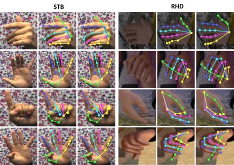 figure a 1 2d hand pose estimation results on stb and rhd datasets