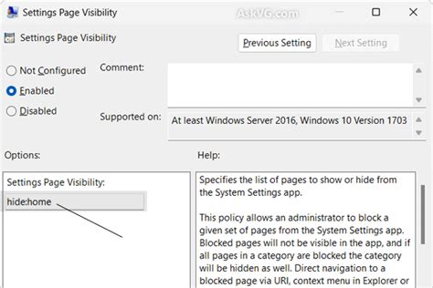 Tip Disable Or Remove Homepage In Windows Settings App AskVG