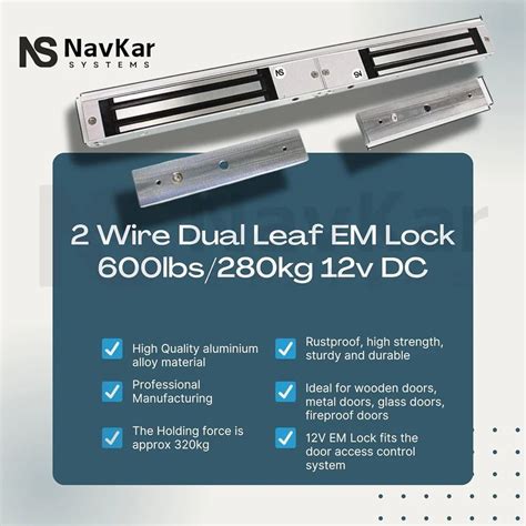 Navkar Systems Weatherproof Rfid Pin Access Control System Em Lock Double Leaf 1200 Lbs At