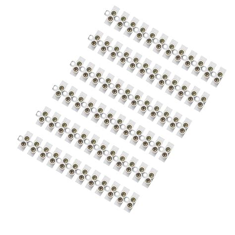 10pcs 10a Terminal Block White Screw Terminal Connector Dual Row Electric Barrier