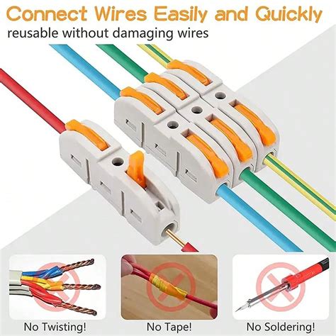 40pcs Quick Splice Wire Connector 1 To 1 Inline Wire Connectors Kit Push In Compact Splicing 40pcs Quick Splice Wire Connector 1 To 1 Inline Wire Connectors Kit Push In Compact Splicing