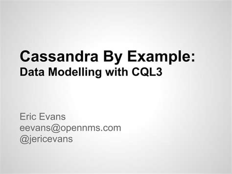 Cassandra By Example Data Modelling With Cql3 Pdf