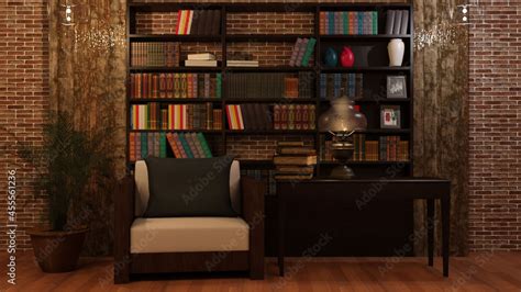 テレビ会議背景用 Zoom会議背景用 Cg 部屋 本棚 書斎 ランプ 夕暮れ 夕日 夕闇 Video Conferencing For