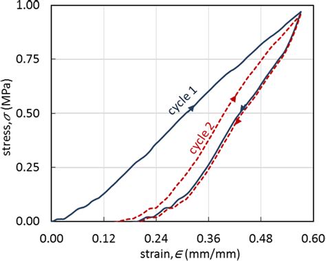 cyclic loading and unloading tests for raw potato samples hysteresis