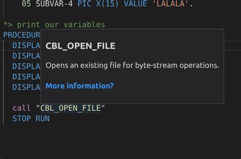 Github Spgennard Vscode Cobol Visual Studio Code Extension For Cobol Jcl And Mf Directive Files