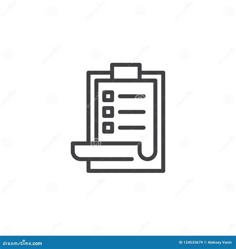 Clipboard Task Outline Icon Stock Vector Illustration Of Icon Linear