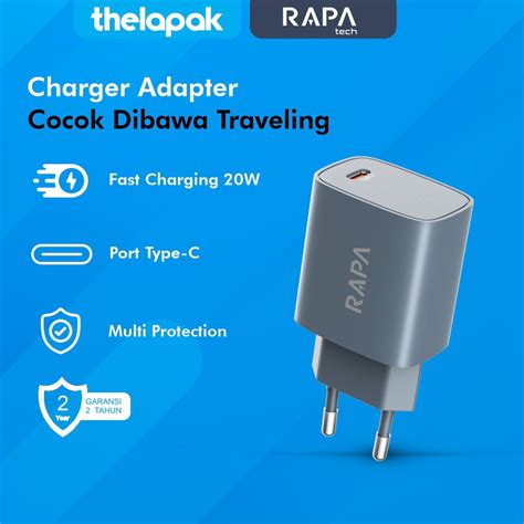 Jual Charger Port USB Type C PD20W Rapa Power I CH1010 Adaptor Fast Charging Garansi Shopee