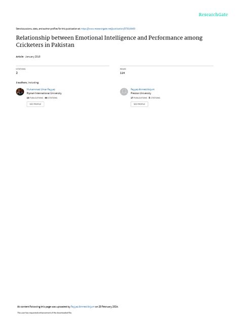Relationship Between Emotional Intelligence And Performance Among Pdf Emotional Intelligence