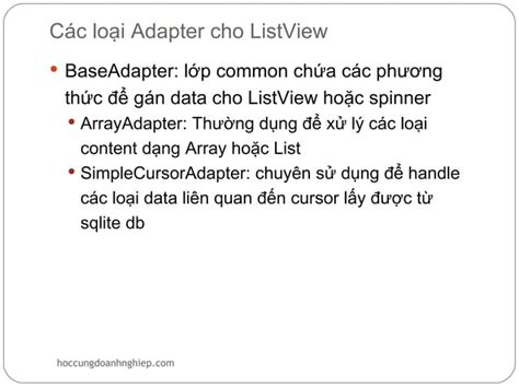 Bài 8 Listview And Binding Ppt