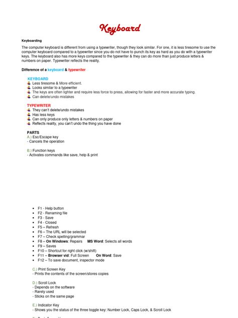 keyboard pdf computer keyboard writing implements