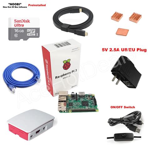 Raspberry Pi 3 Model B 1gb Ram Quad Core 1 2ghz Cpu Starter Kit W Official Case Pimill Technology