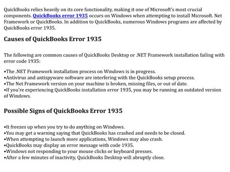 PPT Fix QuickBooks Error Code 1935 When Installing Net Framework