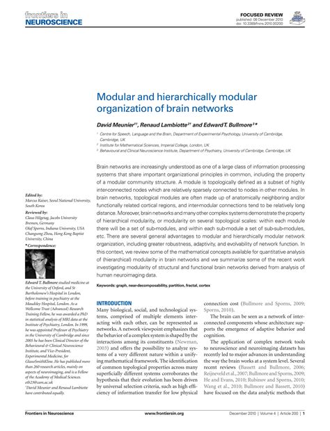 solution modular and hierarchically modular organization of brain
