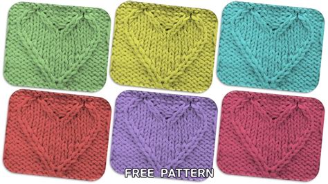 대바늘 손뜨개 쉽게 1줄 미니 하트 뜨기 무료 도안free Pattern가방스웨터 가디건 조끼 모자목도리 Youtube