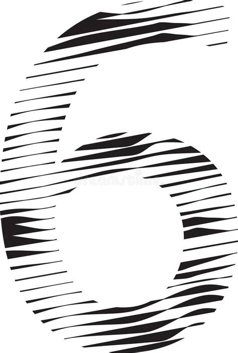 number 6 stripe motion line logo stock vector illustration of typography template 308354394
