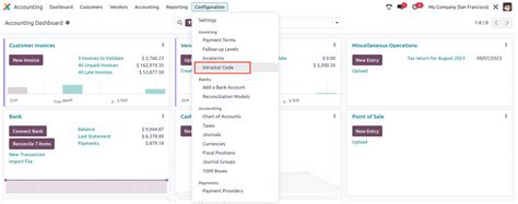 configuring invoicing odoo v17 accounting book