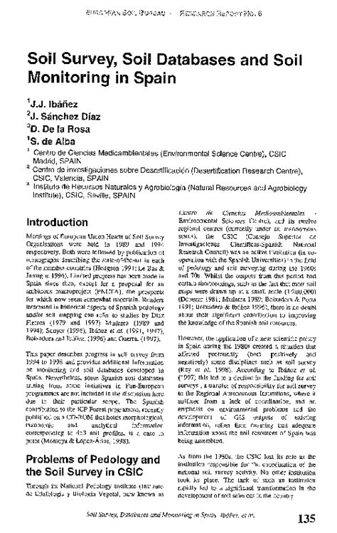 Pdf Soil Survey Soil Databases And Soil Monitoring In Spain