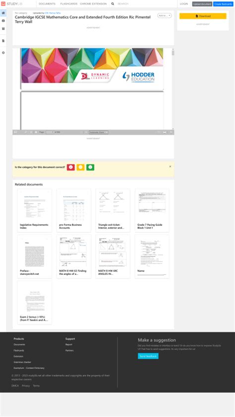 cambridge igcse mathematics core and extended textbook