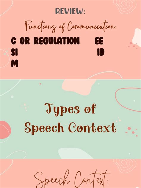 Types Of Speech Context And Styles Pdf Communication Interpersonal Communication