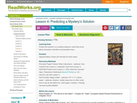 Predicting A Mysterys Solution Lesson Plan For 5th 6th Grade