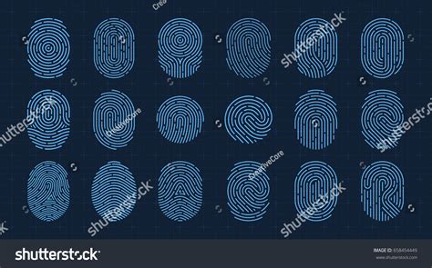Vector Fingerprint Icons Set Isolated Scifi Stock Vector Royalty Free 658454449 Shutterstock