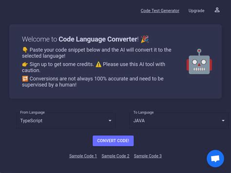 Code Converter Ai快速将代码从一种编程语言转换为另一种